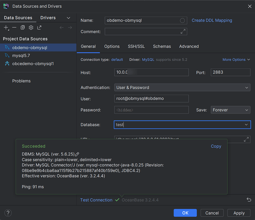 Datagrip连接ob报错, Hy000 1193 Unknown System Variable Eventscheduler 建议与反馈 社区问答