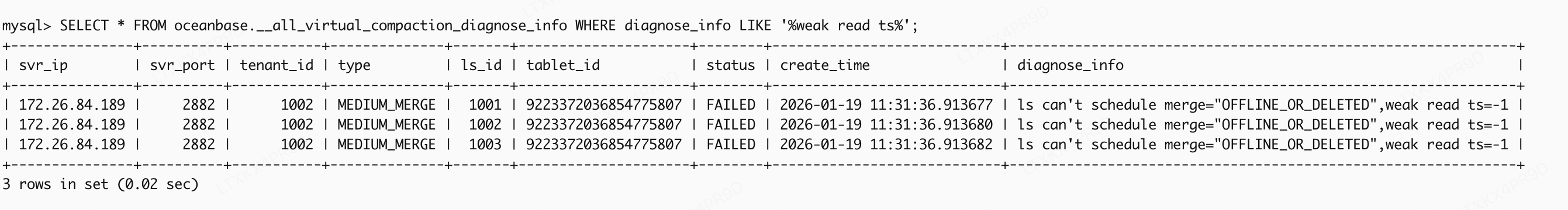 oceanbase合并长时间卡住 - OceanBase 技术问题 - 社区问答- OceanBase社区-分布式数据库
