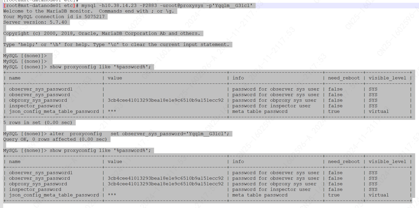 ODP升级失败 日志中报密码错误 - #22，来自 淇铭 - OceanBase 技术问题 - 社区问答- OceanBase社区-分布式数据库
